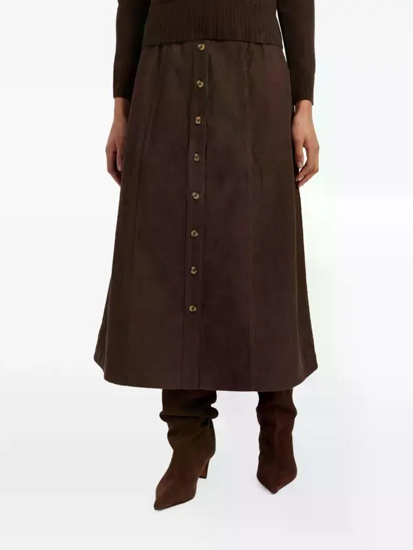 Chinti & Parker Midi Button-down A-line Skirt