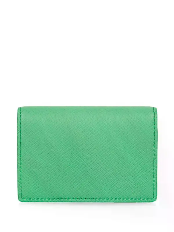 Smythson Snap-closure Bi-fold Card Holder - Green