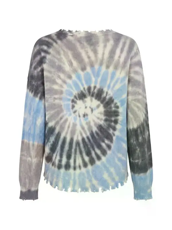 KUJTEN Cashmere Tie-dye Distressed Sweater