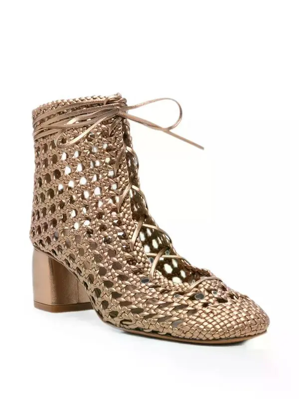 FORTE_FORTE Woven Lace-up Ankle Boots