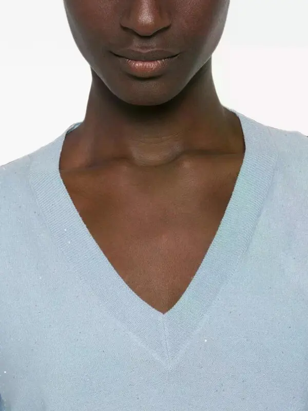 Herno Sequin-embellished V-neck Sweater