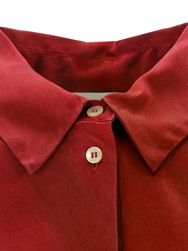 FORTE_FORTE Satin-finish Classic-collar Shirt