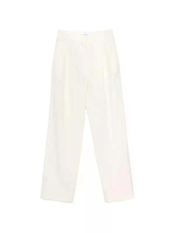 LARDINI Pleat-detail Wide-leg Trousers - Neutrals