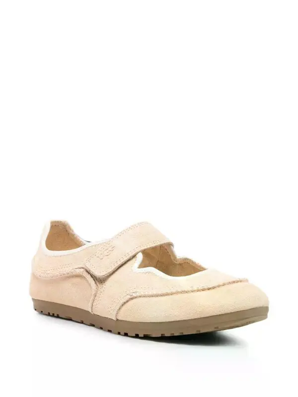 UGG Suede Mary Jane Ballet Flats With Touch-strap Fastening - Neutrals