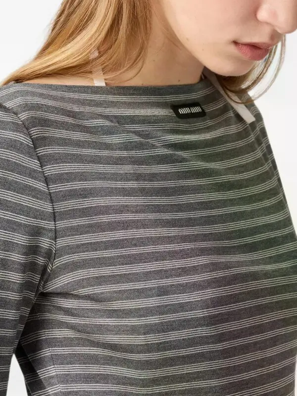 Miu Miu Striped Jersey Top