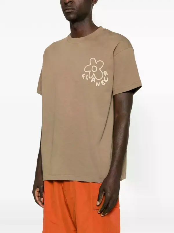 FLANEUR Blossom Logo-print Crew-neck T-shirt