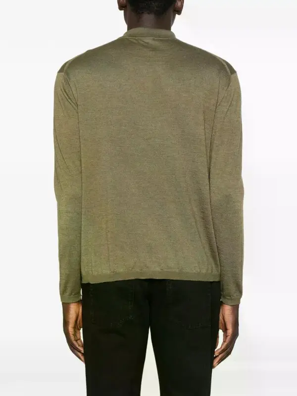 Saint Laurent Long-sleeve Knitted Polo Shirt