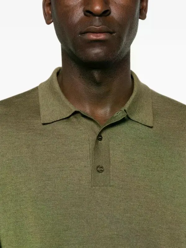 Saint Laurent Long-sleeve Knitted Polo Shirt
