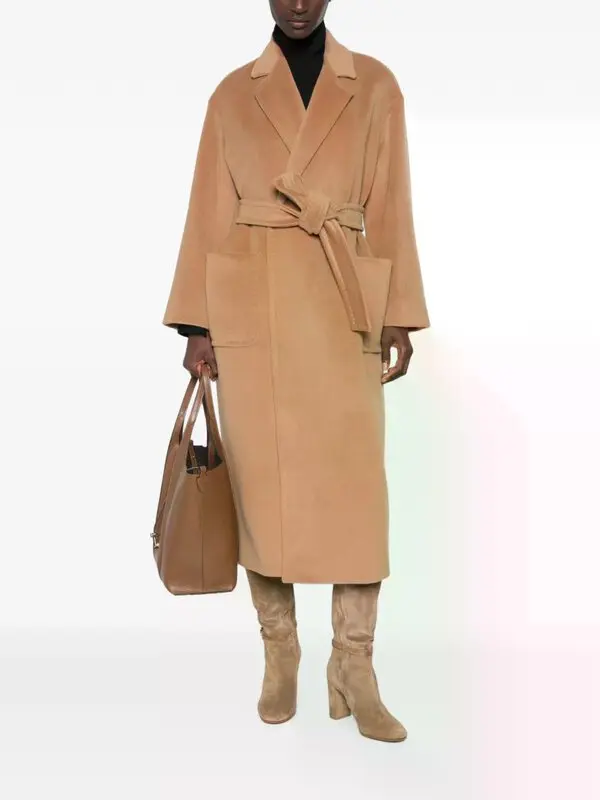 Max Mara Belted Notch-lapel Wool Coat
