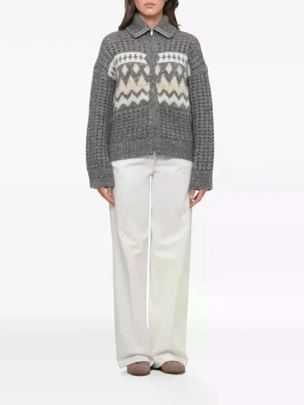 Peserico Sequin-embellished Perforated Sweater
