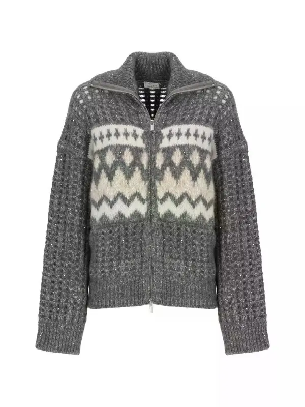 Peserico Sequin-embellished Perforated Sweater