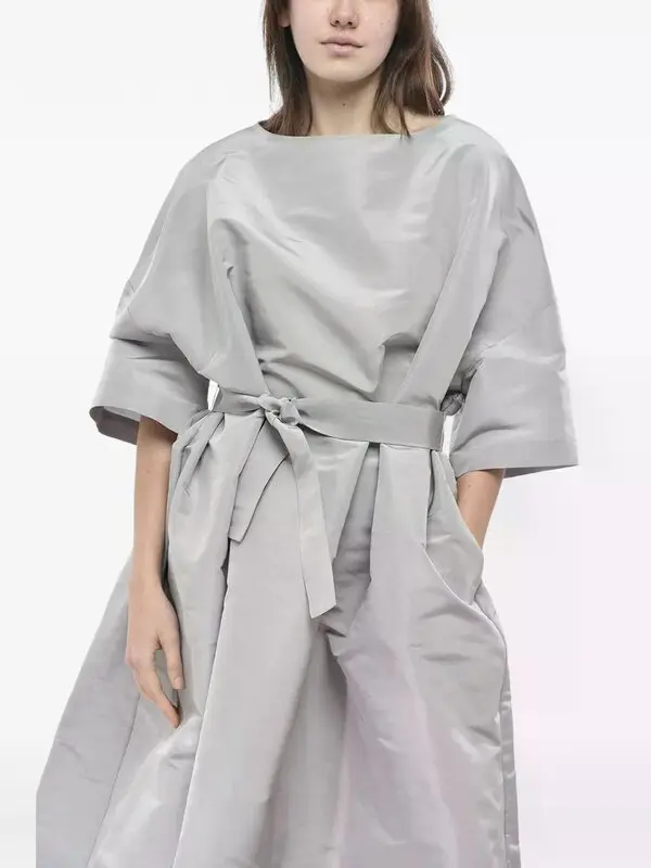 SUPER BLOND Belted Silk-organza Midi Dress