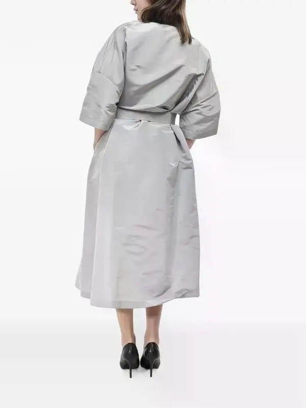 SUPER BLOND Belted Silk-organza Midi Dress