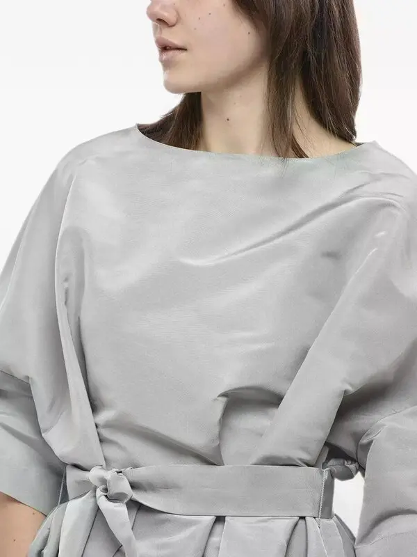 SUPER BLOND Belted Silk-organza Midi Dress