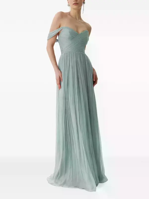 FRAMBOISE Kiros Pleated Maxi Dress