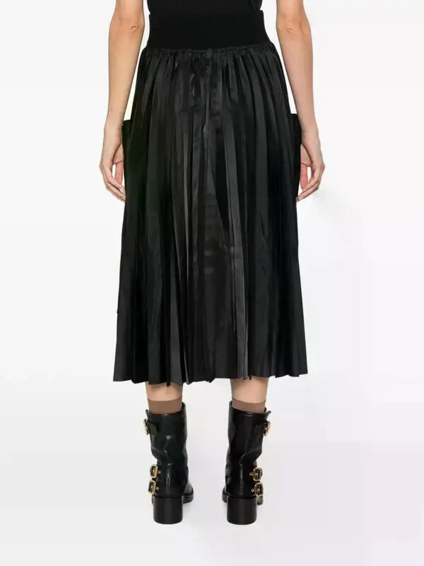 Sacai Quilted Pleated Midi Skirt