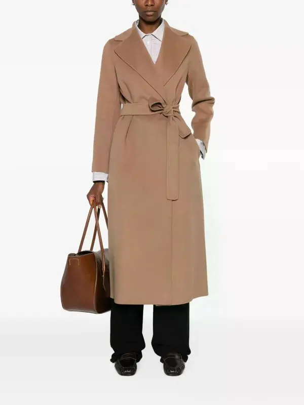 Max Mara Belted Notch-lapel Coat - Brown