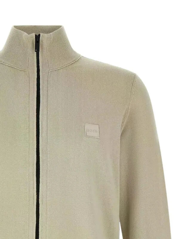 BOSS Logo-patch Zip-up Cardigan