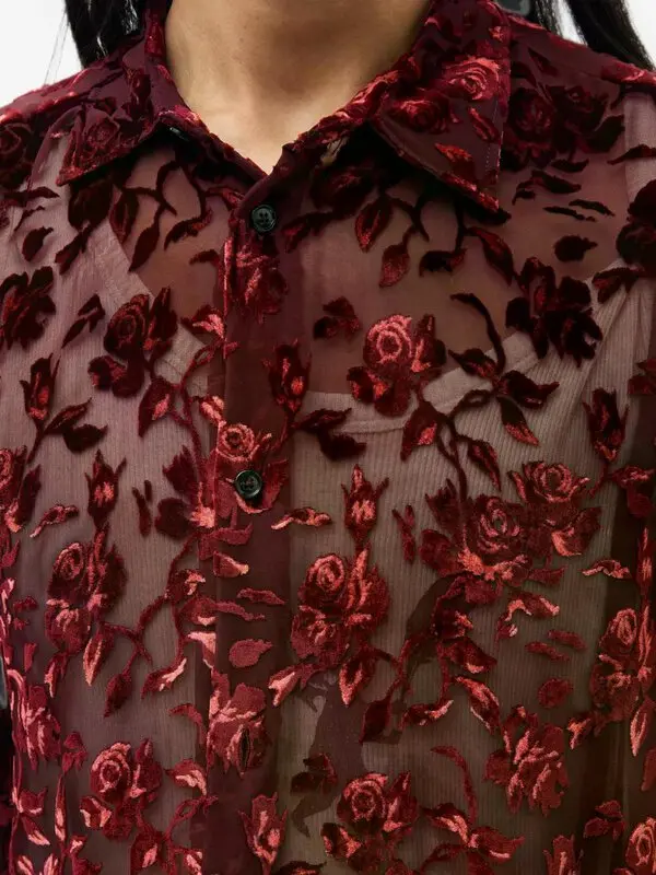 ANN DEMEULEMEESTER Andre Floral-devoré Shirt