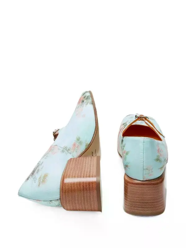 LILI CURIA Floral Print Block Heel Pumps