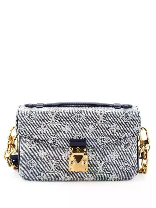 LOUIS VUITTON Pochette Metis Monogram Jacquard Canvas East West Shoulder Bag - Blue