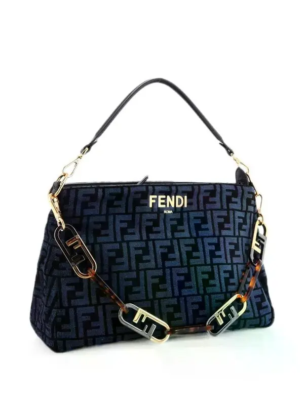 Fendi O'lock Zip Shoulder Bag Zucca Chenille Hobo Bag