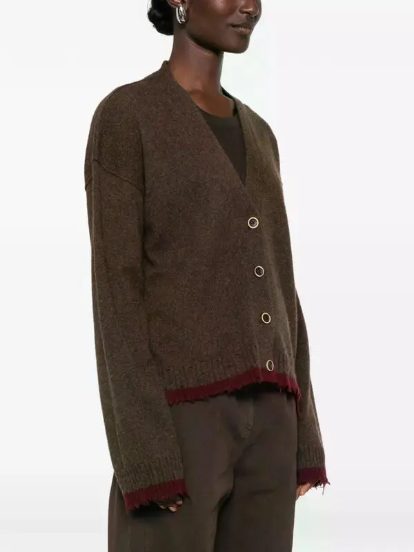 UMA WANG Frayed-edge Oversized Cardigan