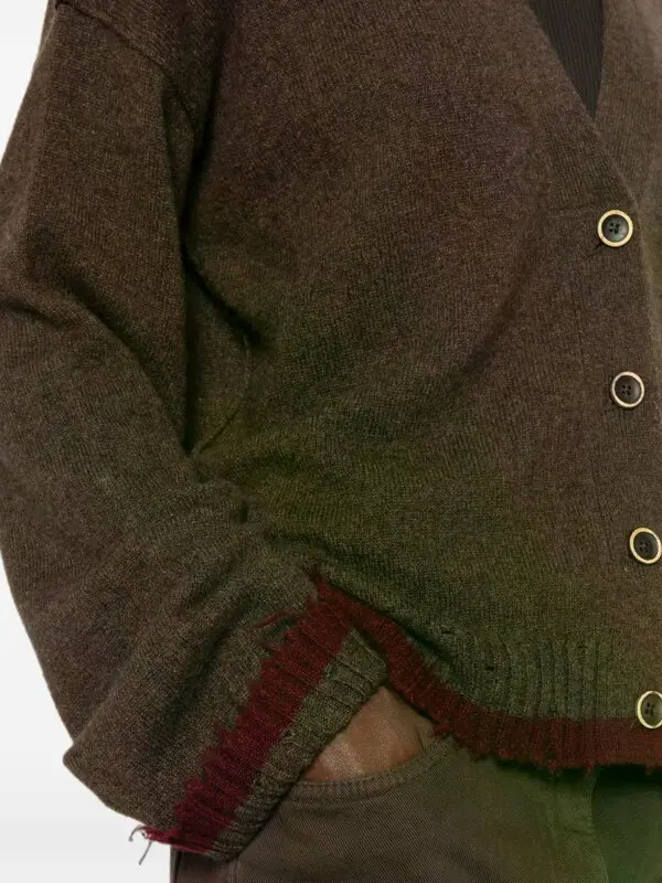 UMA WANG Frayed-edge Oversized Cardigan