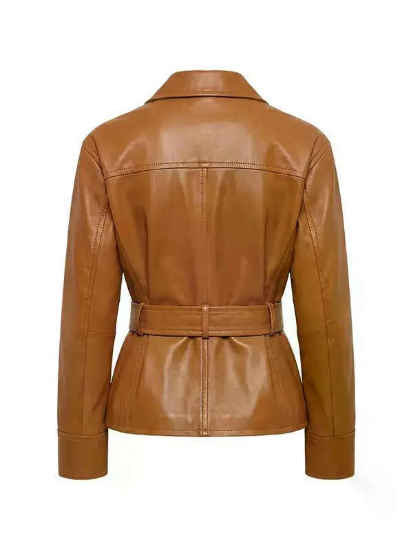 Max Mara Giusto Belted Leather Biker Jacket