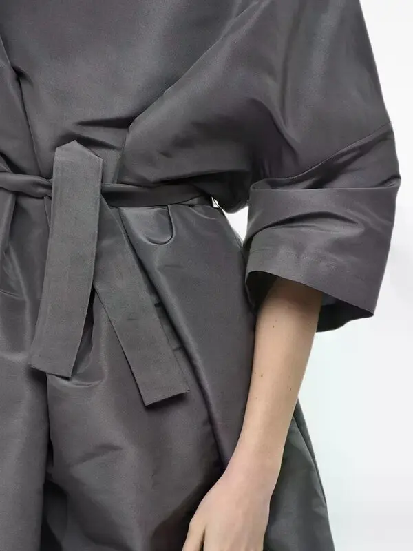 SUPER BLOND Belted Silk Midi Dress