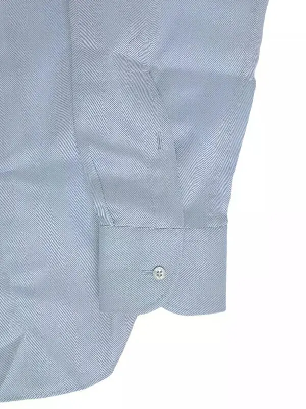 Corneliani Herringbone-pattern French-collar Shirt