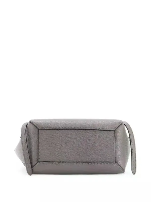 Celine Textured Leather Belt Bag Nano Shoulder Bag - Grey