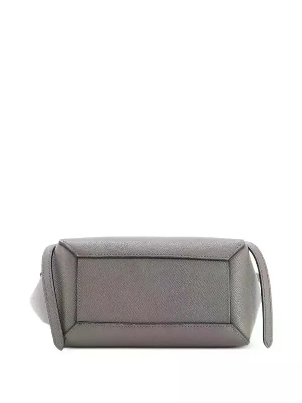 Celine Belt Bag Textured Leather Nano Shoulder Bag - Grey