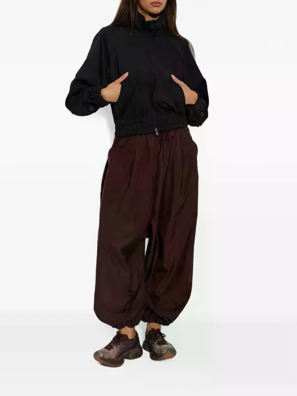 Y3 Crinkled Finish Track Pants With Side Stripe Detail