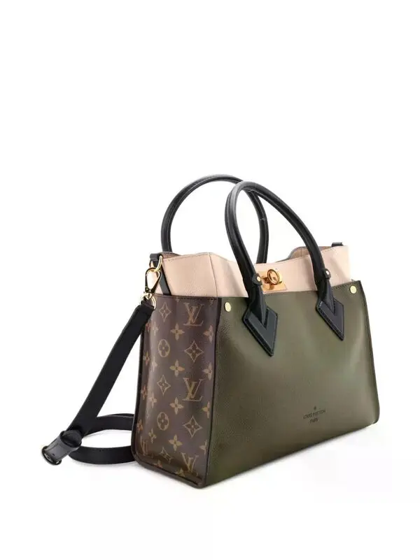 LOUIS VUITTON On My Side Leather With Monogram Canvas Mm Tote Bag - Brown
