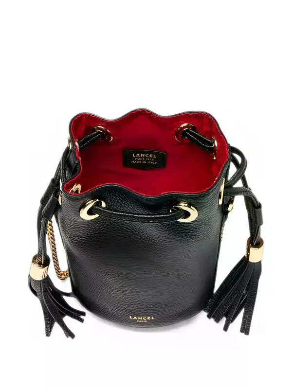 LANCEL Bucket Bag With Tassel Detail And Chain-link Strap - Black