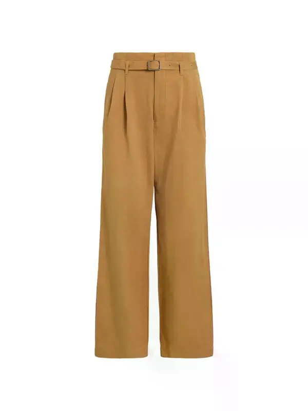 Polo Ralph Lauren Cotton-linen Blend Pleated Trousers With Belt