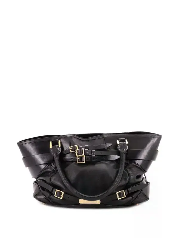Burberry Leather Medium Tote Bag - Black