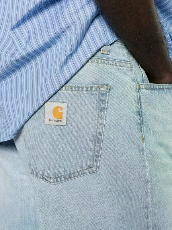 Carhartt Work In Progress Loose-fit Bleach Wash Denim Shorts