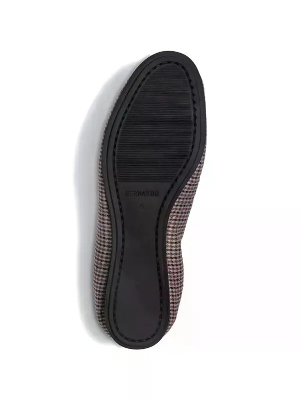 Bernardo Billie Check-pattern Lace-up Flats - Brown