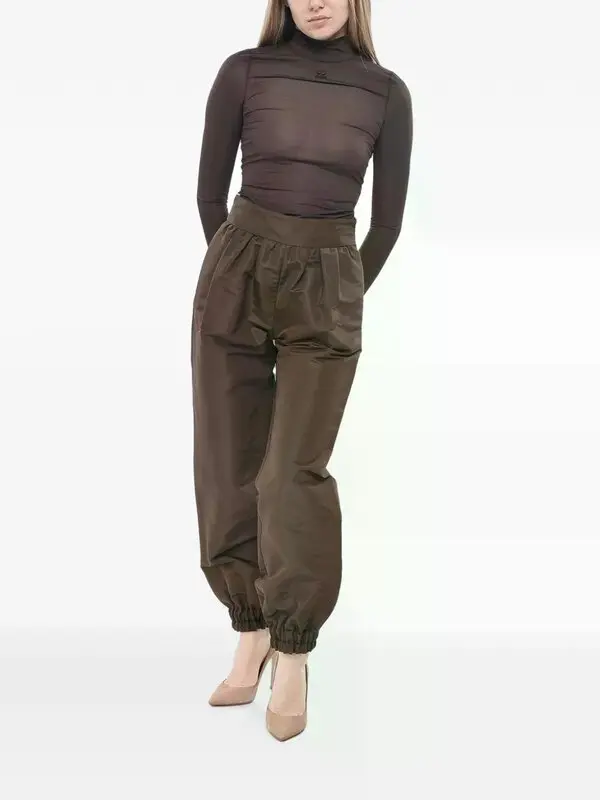 SUPER BLOND Silk Organza Balloon Trousers - Brown