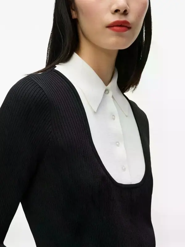 Karl Lagerfeld Ribbed Knit Layered Sweater