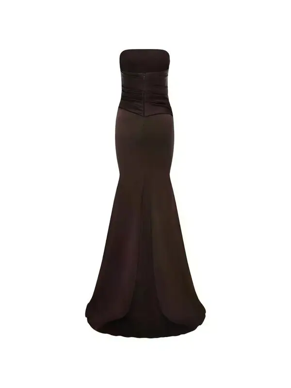 Alex Perry Strapless Ruched Maxi Gown