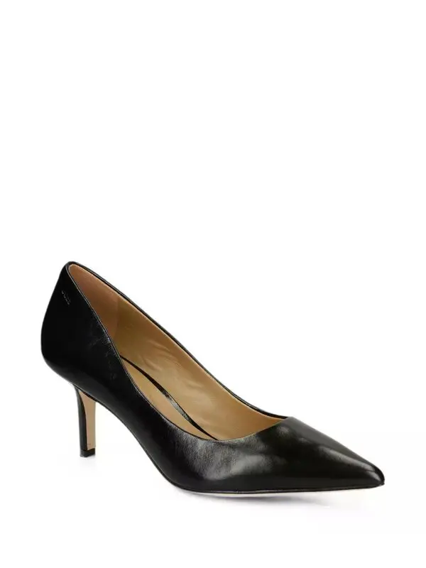 BOSS Miah Heeled Leather Pumps With Debossed Logo