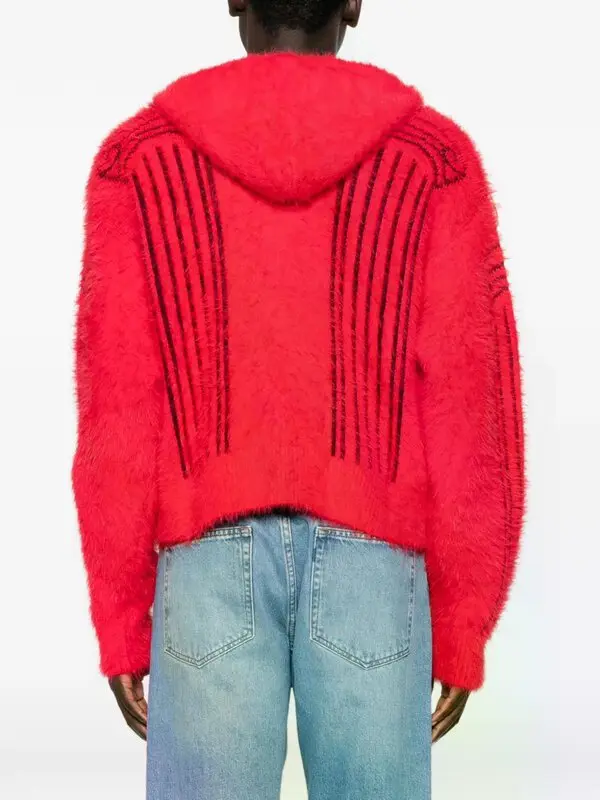Aries Column-print Zip-fastening Hoodie