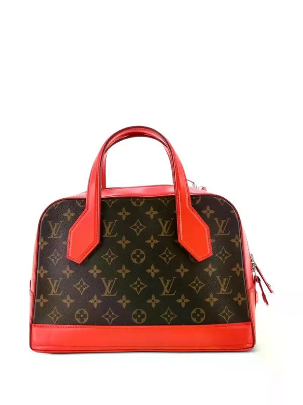 LOUIS VUITTON Monogram Canvas And Calfskin Pm Satchel - Red
