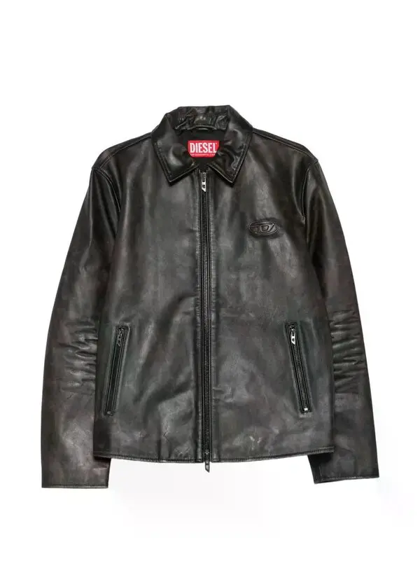 DIESEL® Leather Zip-up Jacket