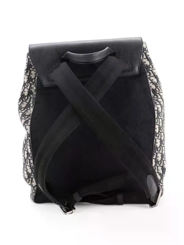 Dior Flap Oblique Canvas And Leather Backpack