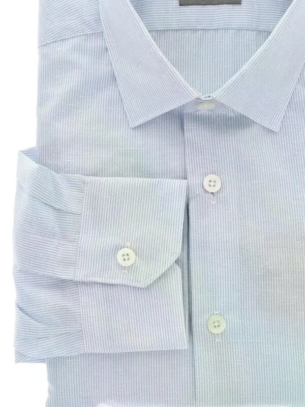 Corneliani Striped French-collar Shirt - Blue