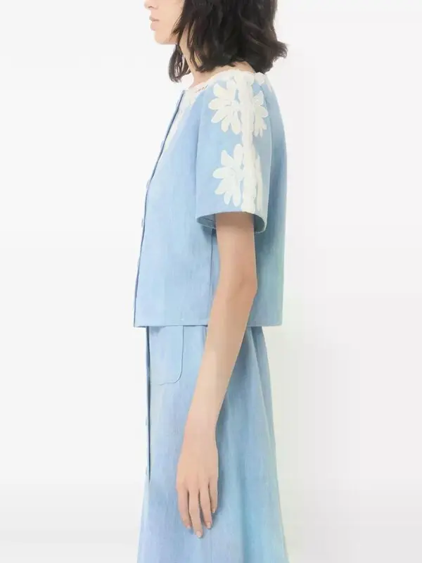 Valentino Garavani Light Embroidered Denim Shirt